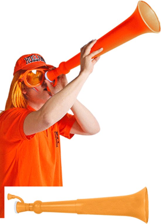 Oranje uitschuifbare mega toeter